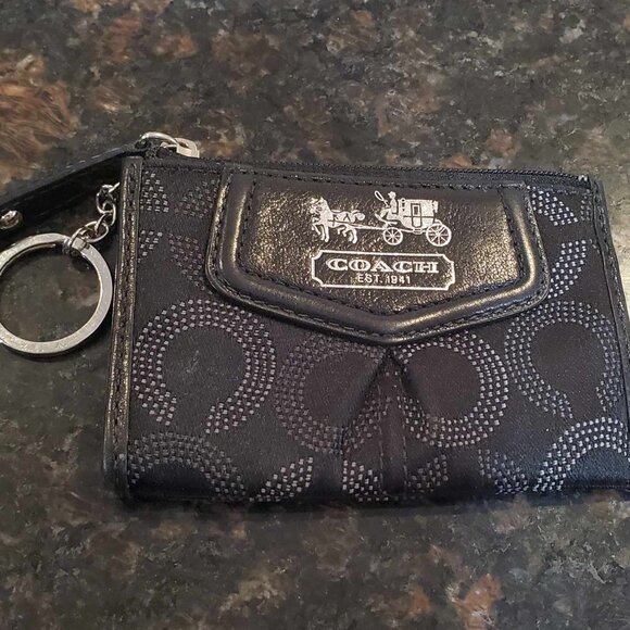 Coach | Bags | Coach Madison Op Art Mini Key Ring Wristlet | Poshmark